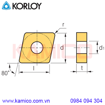 Mảnh dao tiện CN Korloy