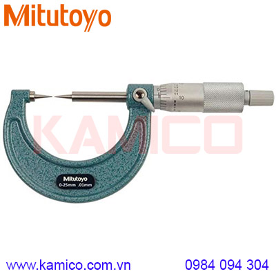 Panme cơ khí đầu nhọn Mitutoyo 112-165 (0-25mm/0.01mm)